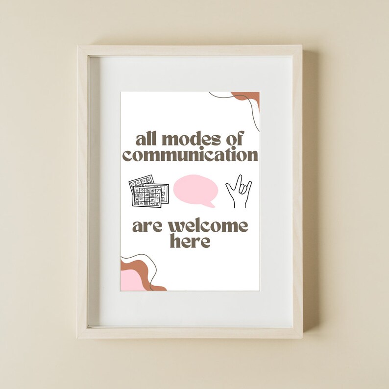 All Modes of Communication Are Welcome Here Poster, SLP Wall Decor ...