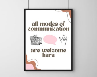 All Modes of Communication Are Welcome Here Poster, Speech Language ...