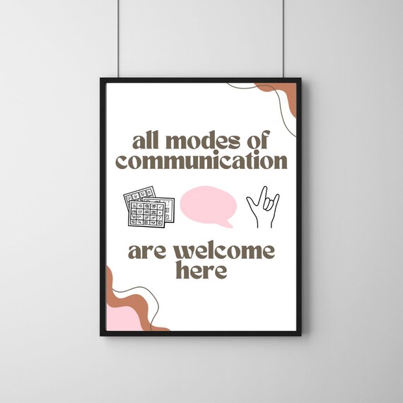 All Modes of Communication Are Welcome Here Poster SLP Wall - Etsy
