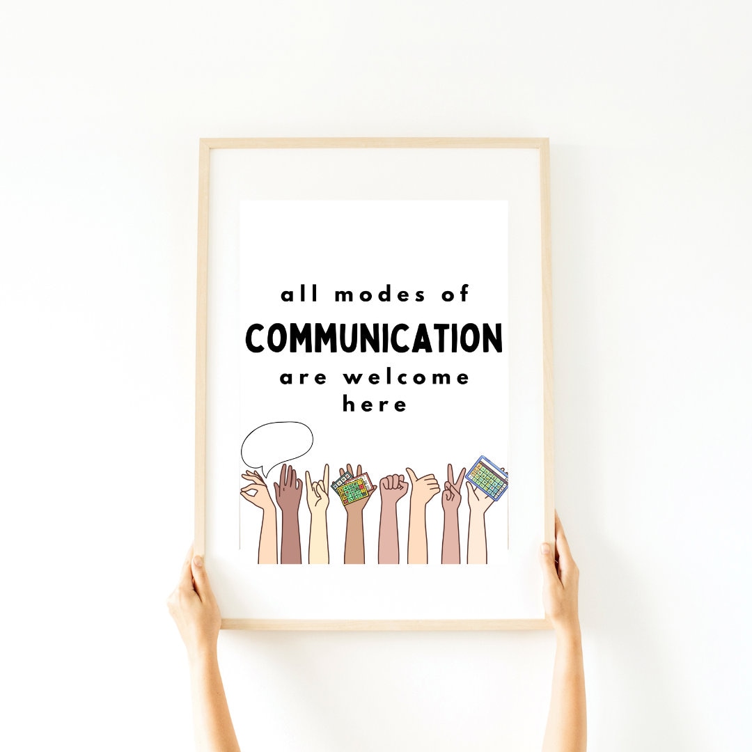 All Modes of Communication Are Welcome Here Poster, Speech Language ...