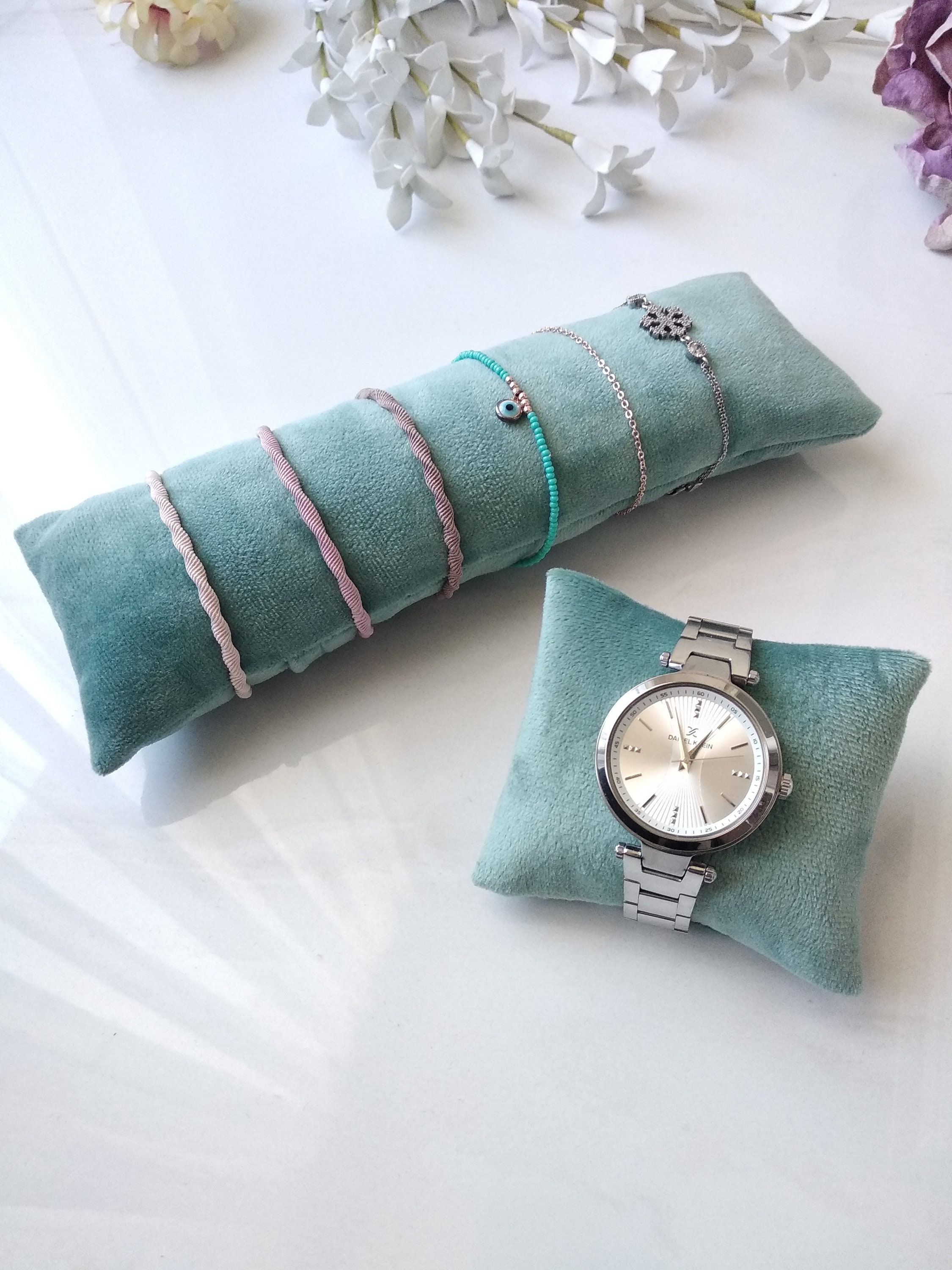 Sage Green Velvet Watch Pillow, Watch Box Pillows, Bracelets Pillow ...