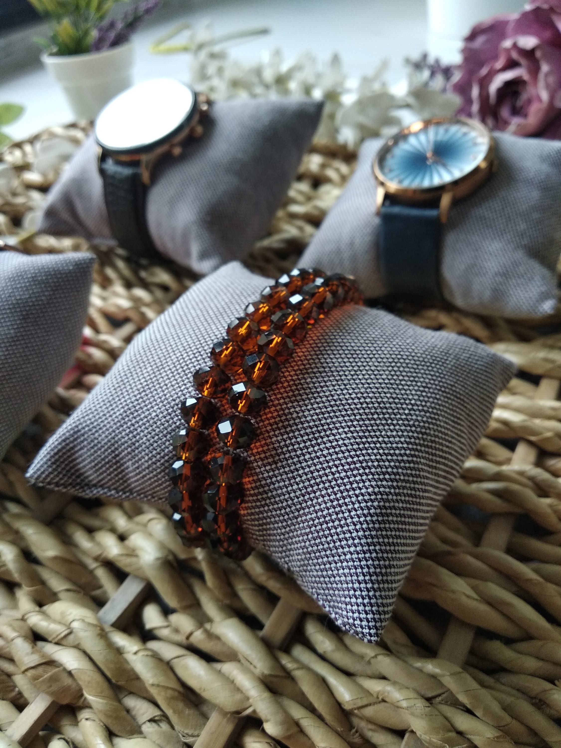 Brown Velvet Watch Pillow, Jewelry Pillow, Watch Box Pillow, Watch ...