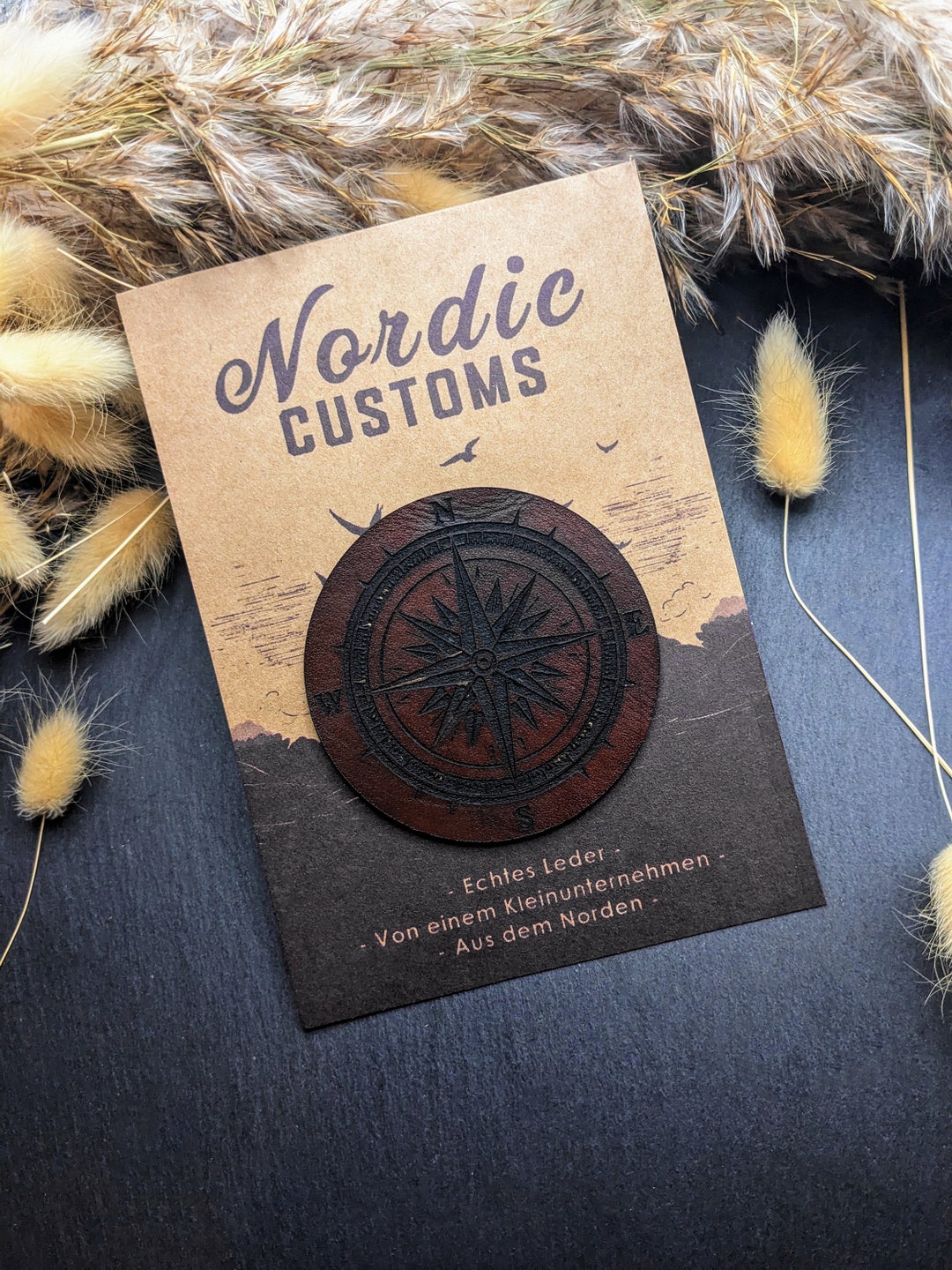 Compass Genuine Leather Patch - Etsy