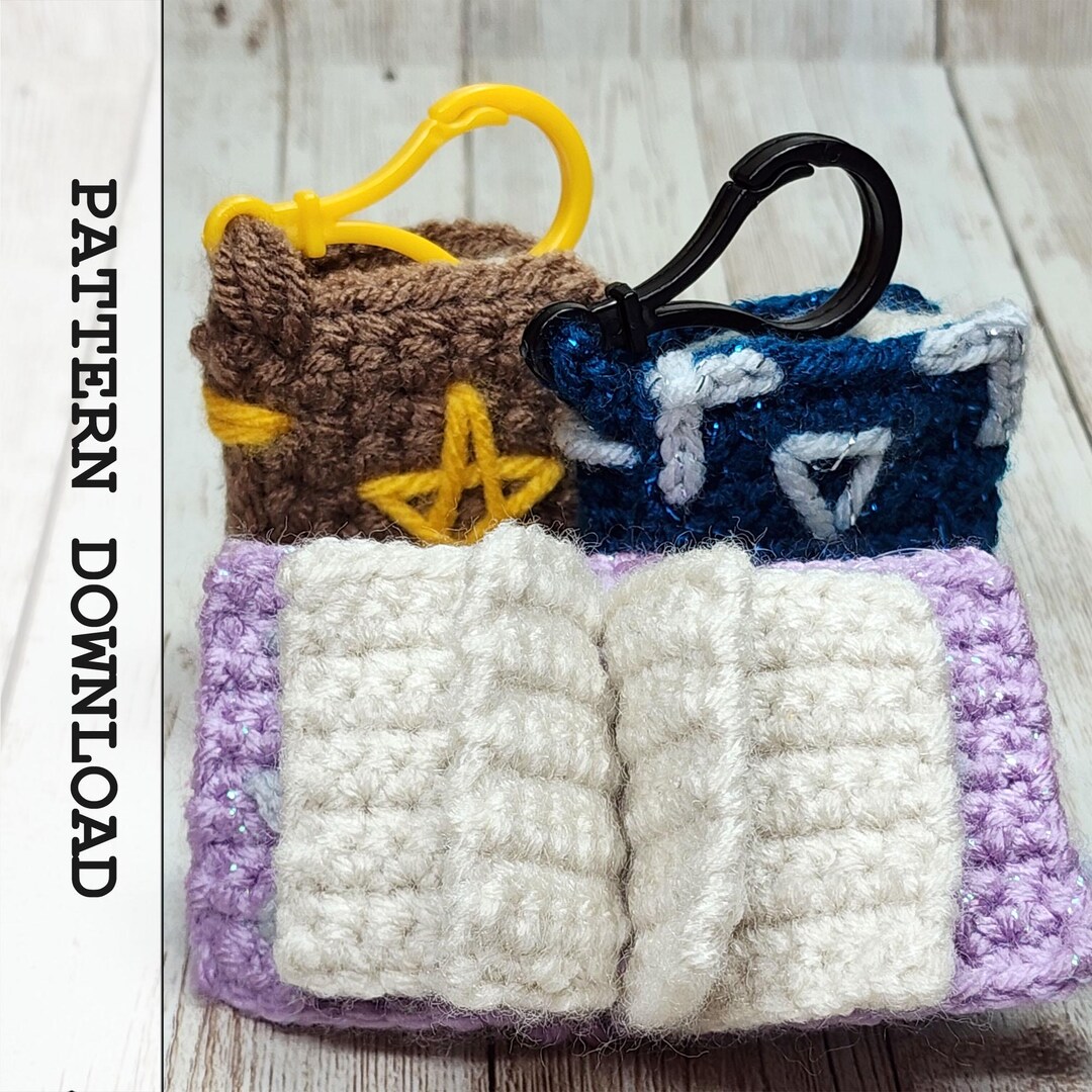 Crochet Pattern: Mini Spellbook Keychain | Grimoire Backpack Buddy ...