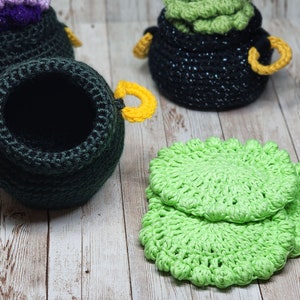 Crochet Pattern: Cauldron Coaster Set | Halloween Witch Decor PDF ...