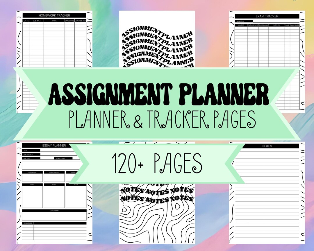 Assignment Planner Printable for High School Students - Planner for ...