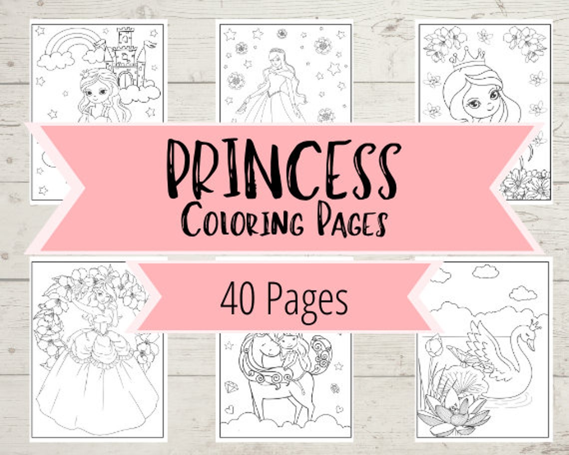 Princess Coloring Book Pages Variety of Princess Coloring - Etsy