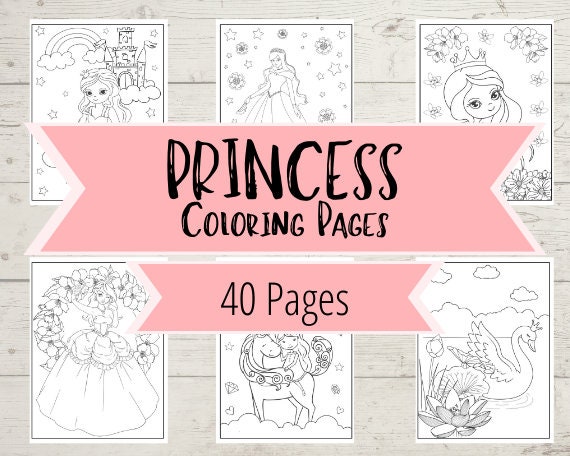 Princess Coloring Book Pages Variety of Princess Coloring - Etsy