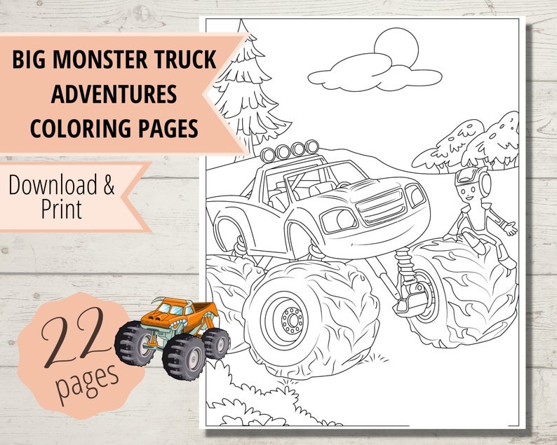 Monster Truck Coloring Pages for Kids an Adults - Monster Trucks Going ...