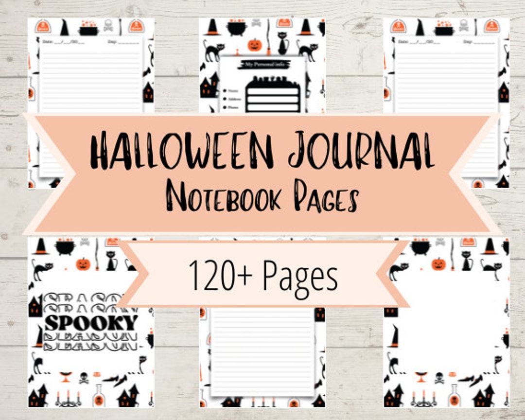 Halloween Printable Notebook Pages for Halloween Journal - Cover ...