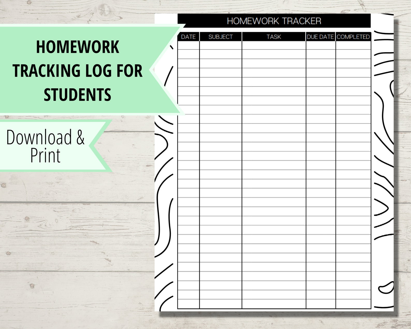 Assignment Planner Printable for High School Students Planner for ...