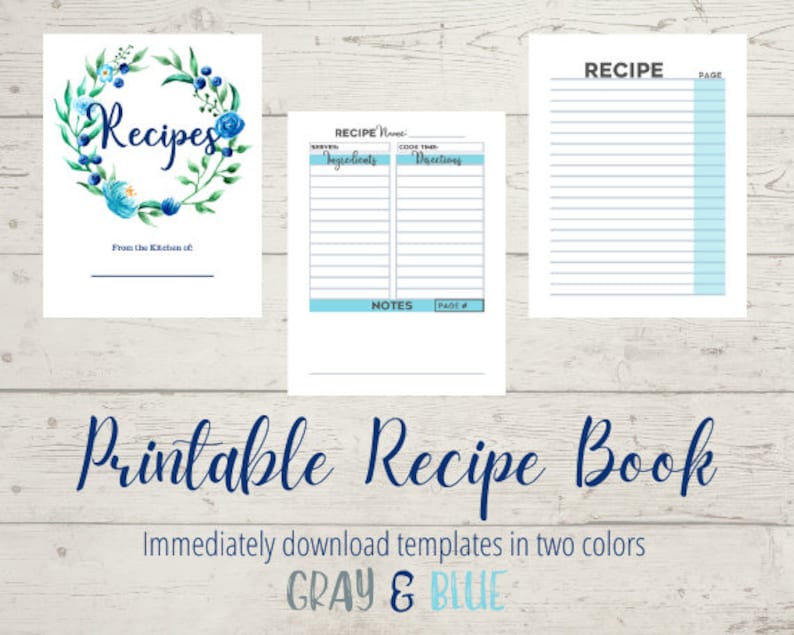 Printable Recipe Book • Track Your Recipes - Etsy