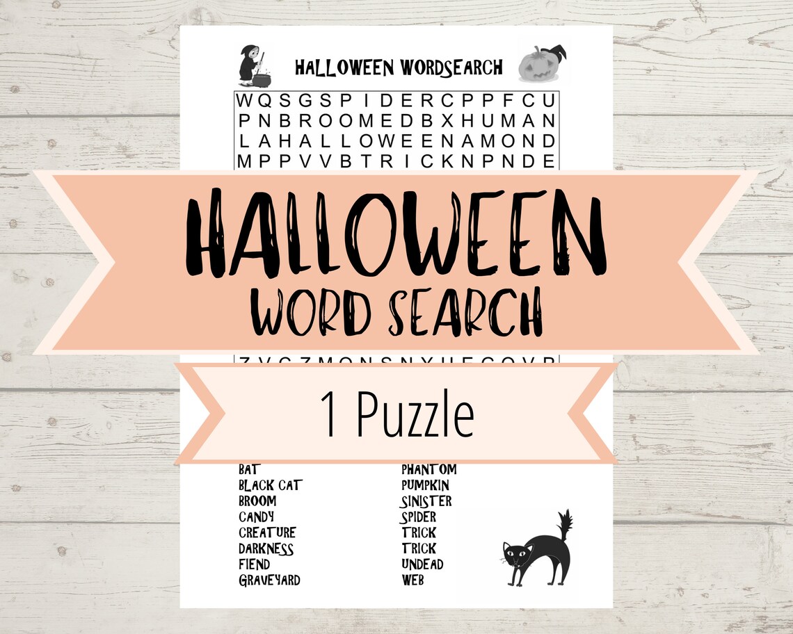 Halloween Wordsearch Puzzle - Kids Word Search - Solution Included ...