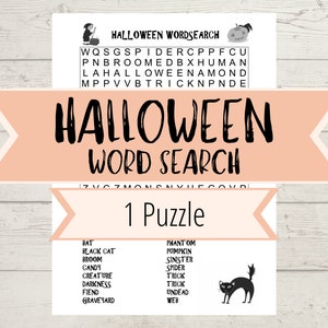 Halloween Wordsearch Puzzle - Kids Word Search - Solution Included ...