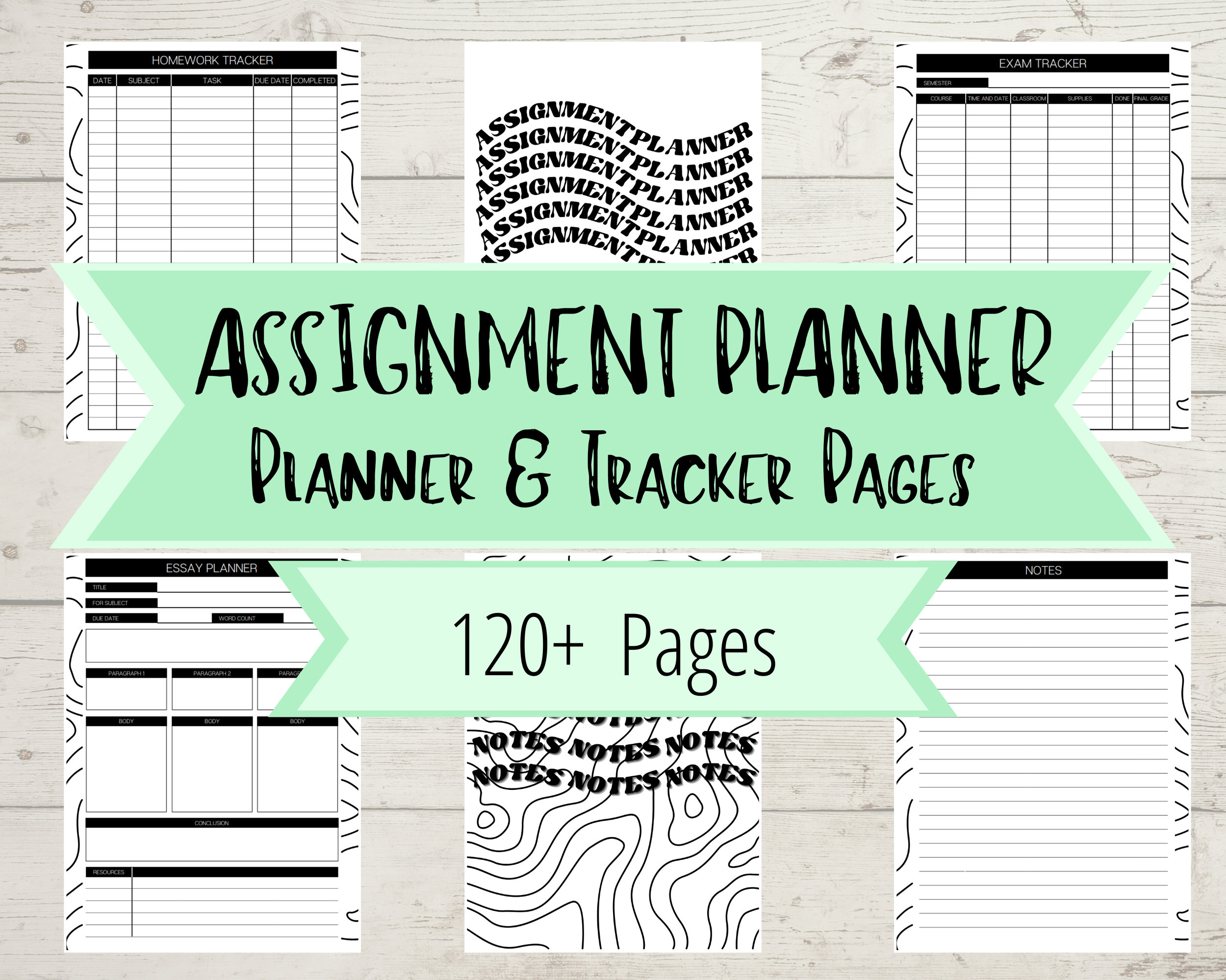 Assignment Planner Printable for High School Students Planner for ...