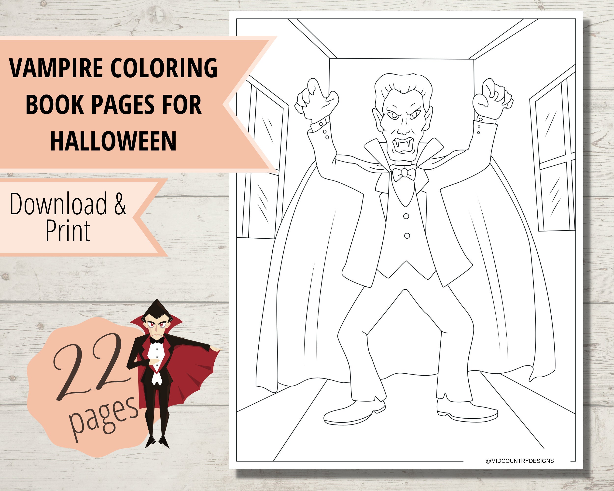 Vampire Coloring Pages for Halloween Halloween Coloring Activity ...