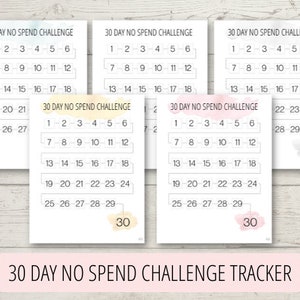 No Spend Tracker - 30 Day No Spending Challenge - Printable Download ...