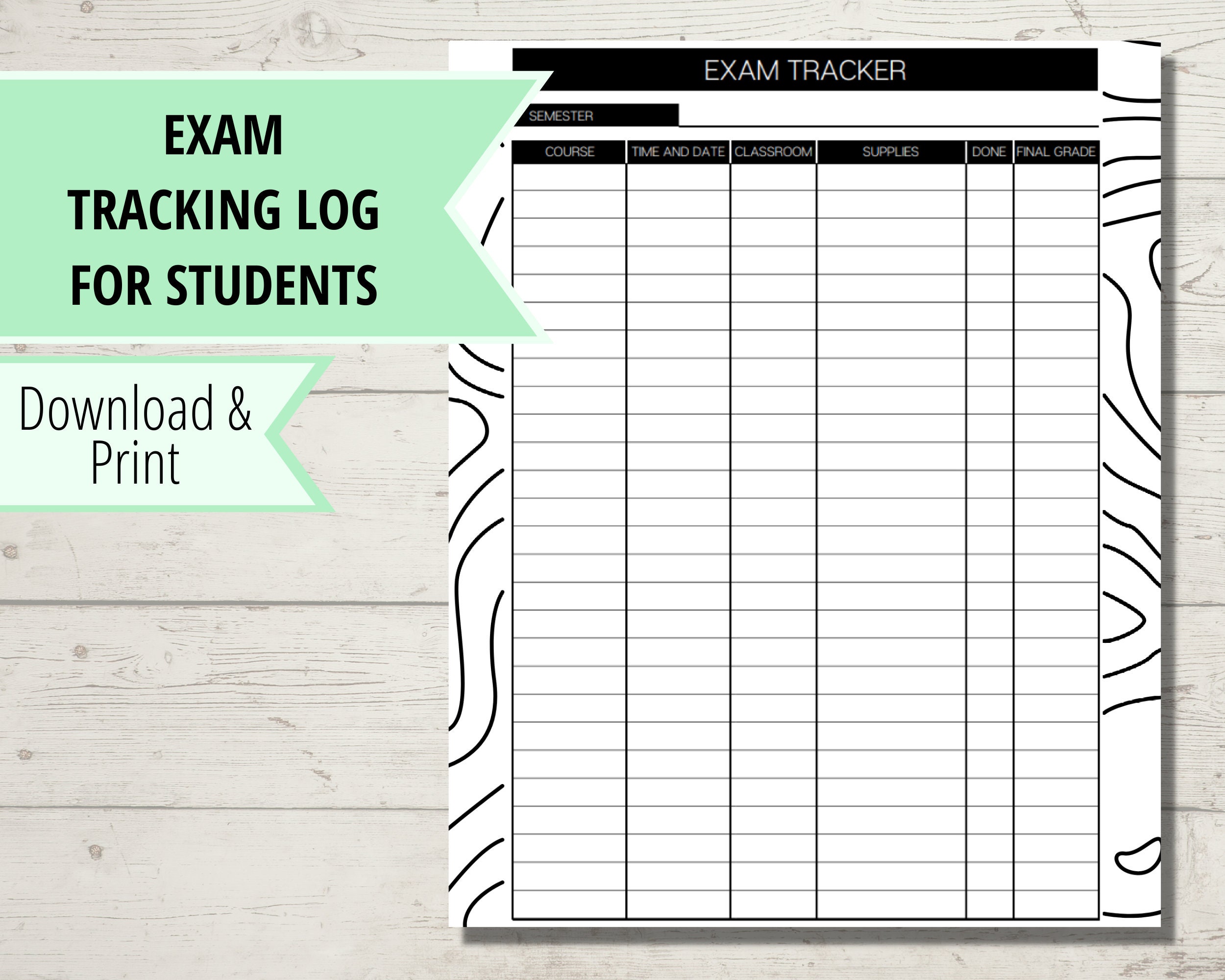 Assignment Planner Printable for High School Students - Planner for ...