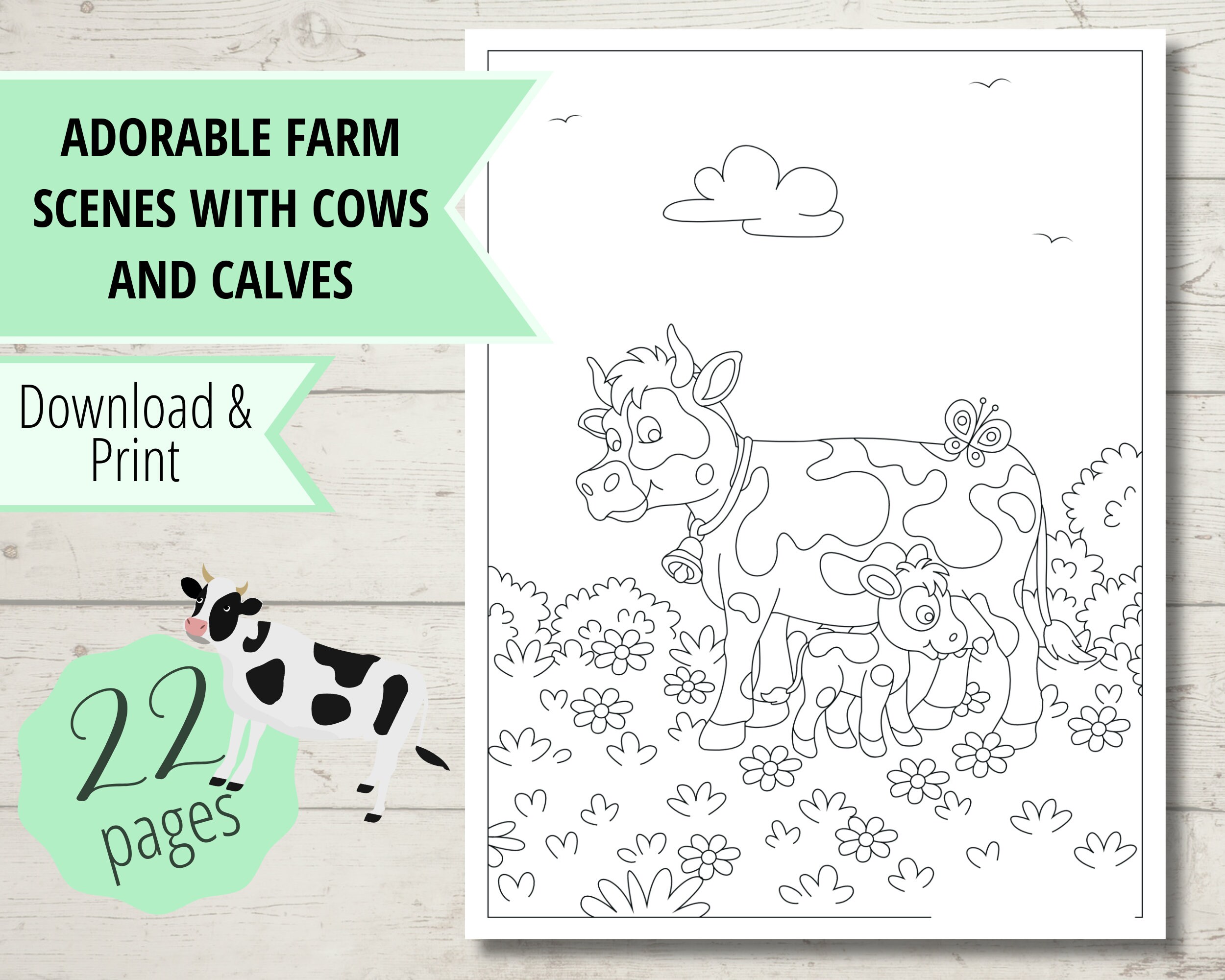 Cute COW Coloring Pages Cow Pictures to Color Featuring Farms, Barns ...