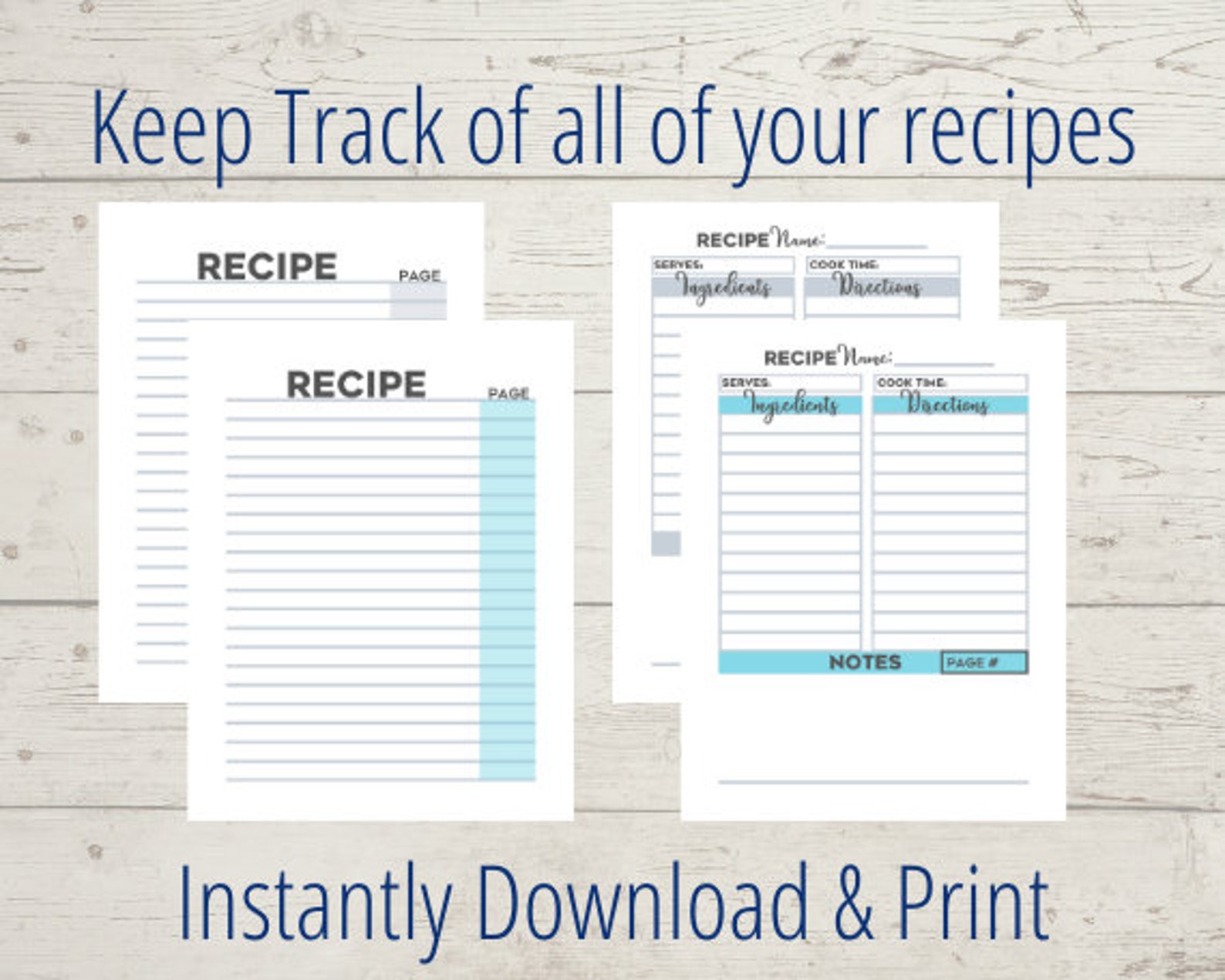 Printable Recipe Book Track Your Recipes - Etsy