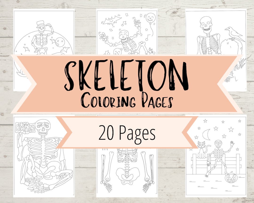 Skeleton Coloring Pages - Spooky Skeletons to Color, Fun Halloween ...