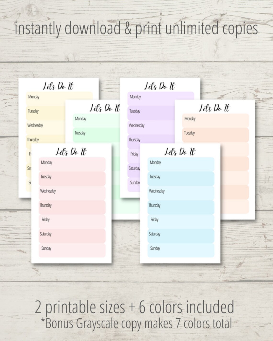 Let's Do It Weekly Day Printable Planner Daily and - Etsy