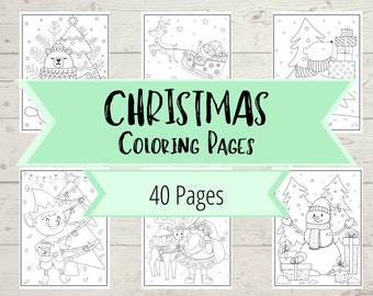 Downloadable Christmas Winter Scene Coloring Page - Etsy