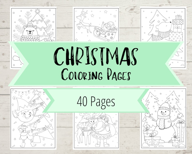 Christmas Coloring Pages Christmas Holiday & Winter - Etsy