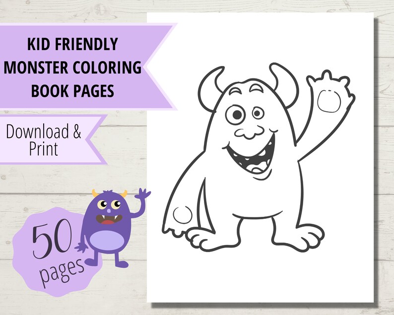 Happy Monsters Coloring Pages - 50 Unique Happy, Lovable, Friendly ...