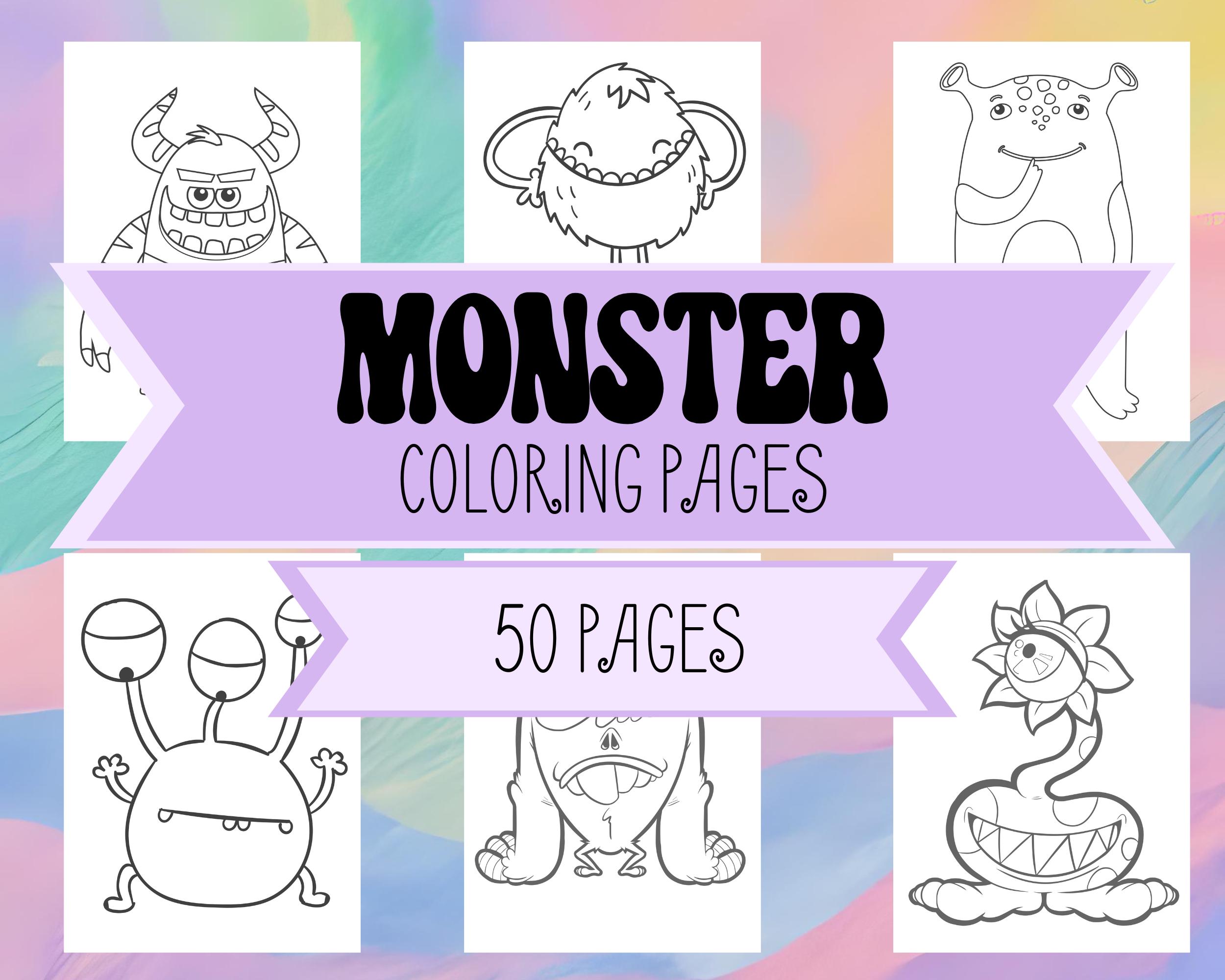 Happy Monsters Coloring Pages - 50 Unique Happy, Lovable, Friendly ...