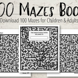 Book of 100 Mazes - Download & Print Maze Puzzle Book - Etsy