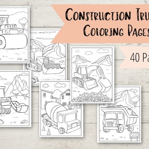 40 Construction Trucks Coloring Book Pages - Dump Trucks, Digging ...