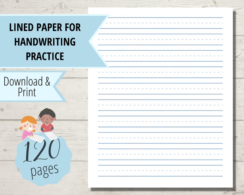 Handwriting Paper Printable Lined Pages for Handwriting - Etsy