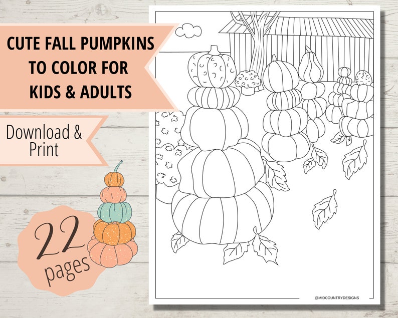 Pumpkin Coloring Pages for Kids - Kids Halloween Activity - Download ...