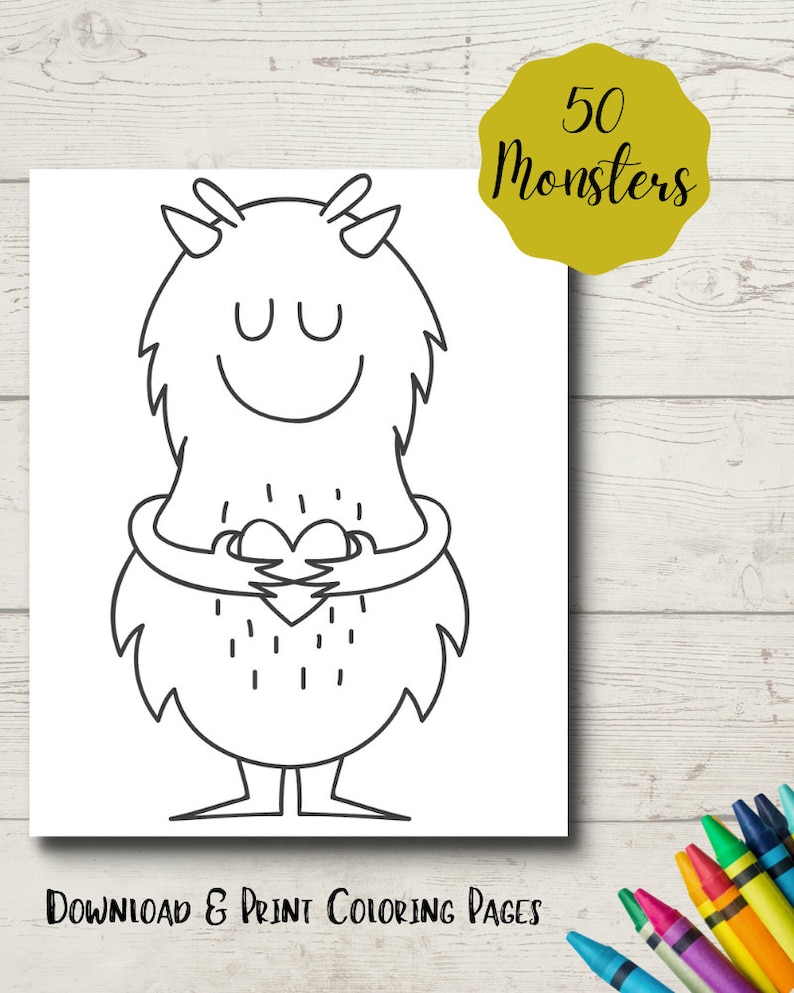 Happy Monsters Coloring Pages - 50 Unique Happy, Lovable, Friendly ...