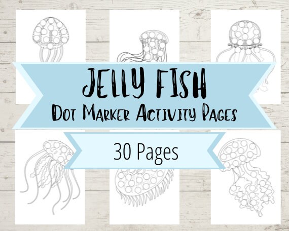 Dot Marker Activity Pages Jellyfish Dot Art Coloring Pages - Etsy