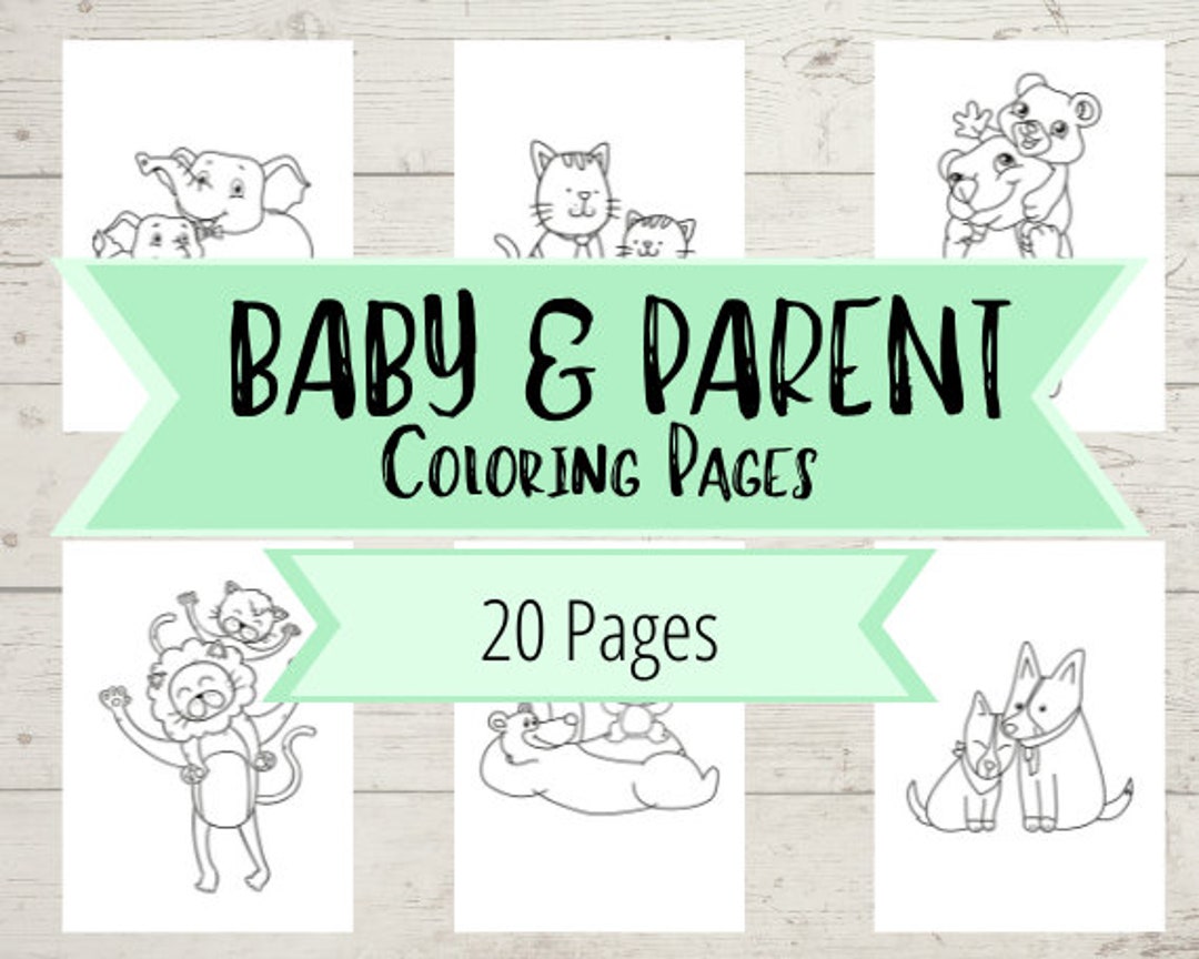 Child & Parent Animal Coloring Book Pages - Coloring Pages for Kids and ...