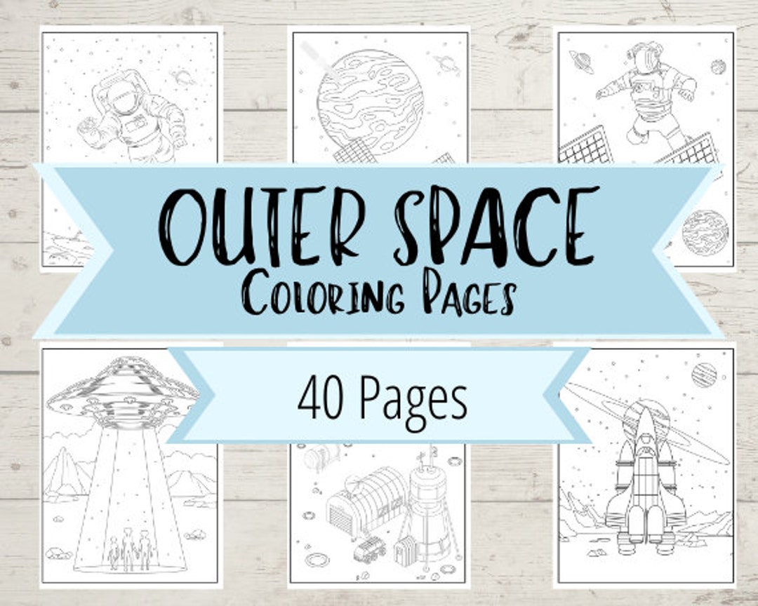 Astronaut, Outer Space, Rockets, Planets, and UFO Coloring Sheets for ...