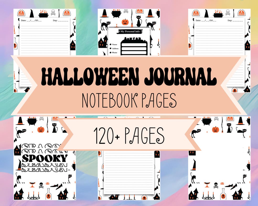 Halloween Printable Notebook Pages for Halloween Journal - Cover ...