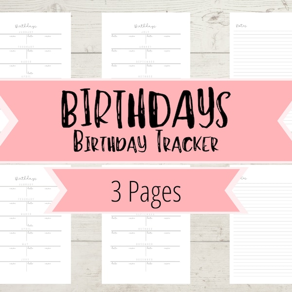 Family Birthday Tracker - Etsy