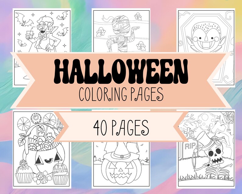 Halloween Coloring Book Pages for Children and Adults - Creepy, Spooky ...