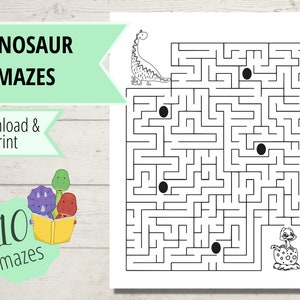 Dinosaur Activity Book Printable - Mazes, Connect the Dots, Spot the ...