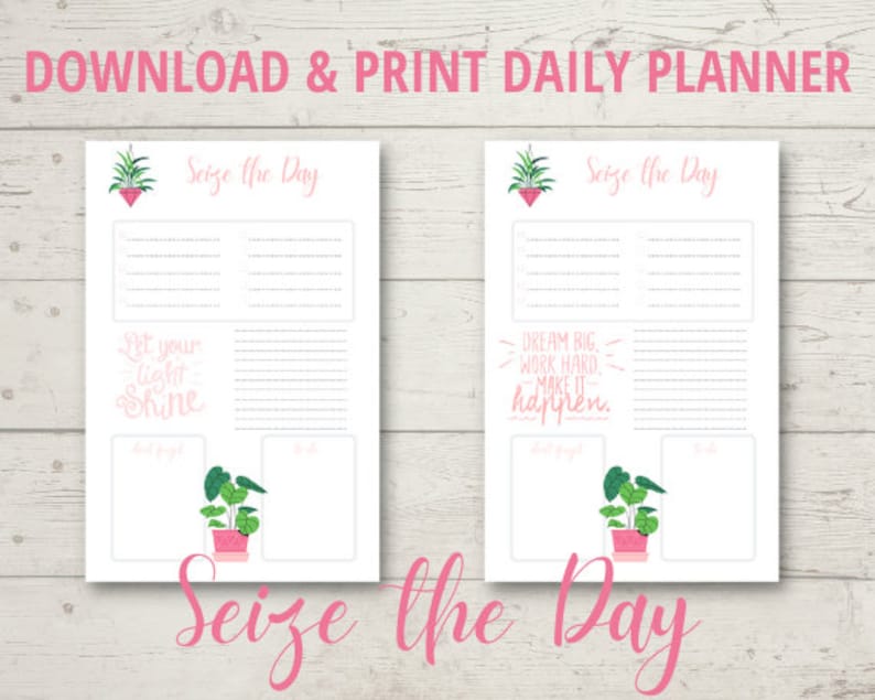 Seize the Day Daily Printable Planner Download & Print Two - Etsy