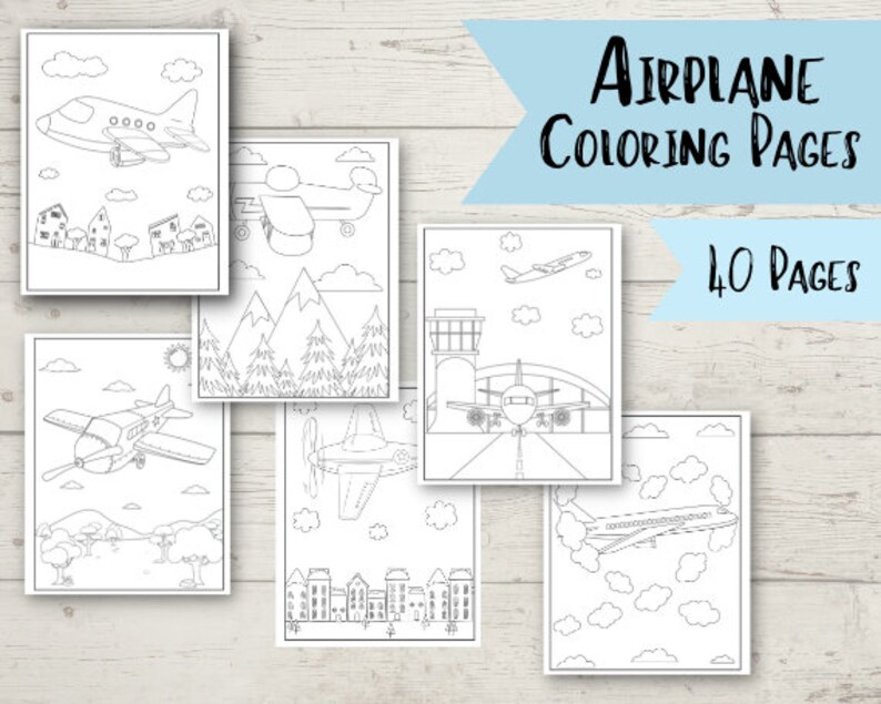 Airplane Coloring Pages Download & Print Coloring Book Pages - Etsy