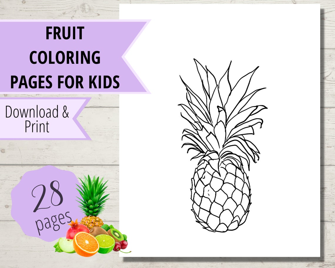 Fruit Coloring Pages - Variety of Exotic Fruit to Color - Great for ...
