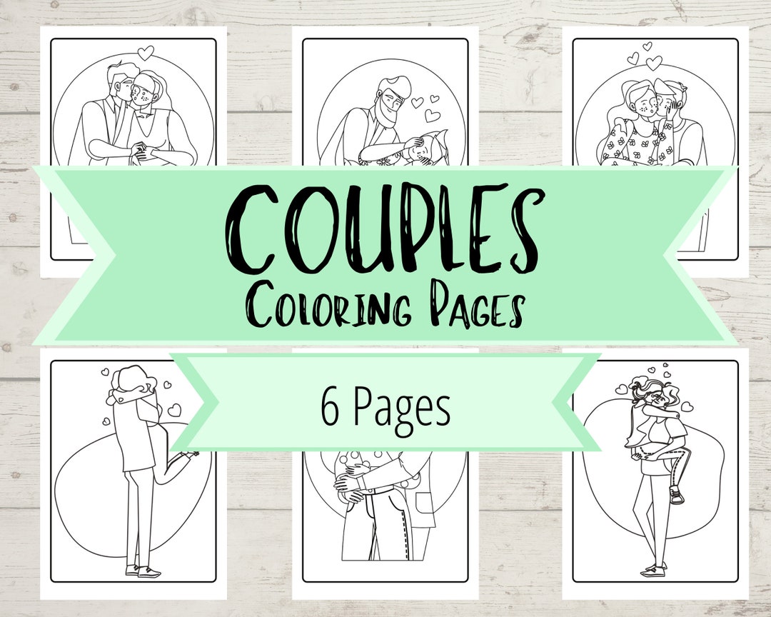 Couples Coloring Pages - Lovers, Couples, Valentine's Day Coloring ...