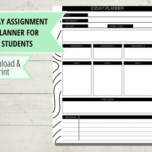 Assignment Planner Printable for High School Students - Planner for ...