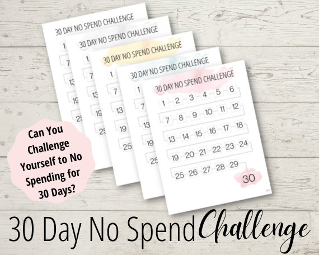 No Spend Tracker - 30 Day No Spending Challenge - Printable Download ...