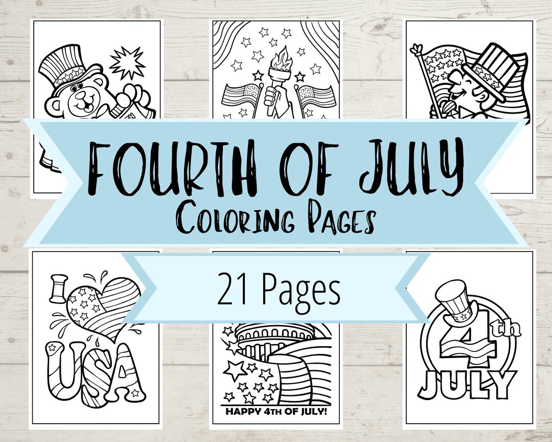 4th of July Coloring Page - USA Coloring Page - Patriotic, Fourth of ...