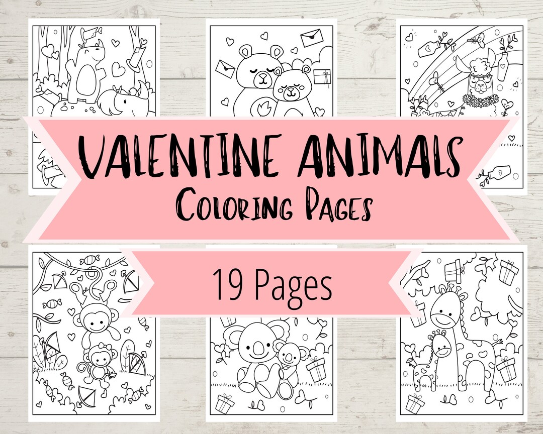 Valentine's Day Animals Coloring Pages - Kids Coloring Pages ...